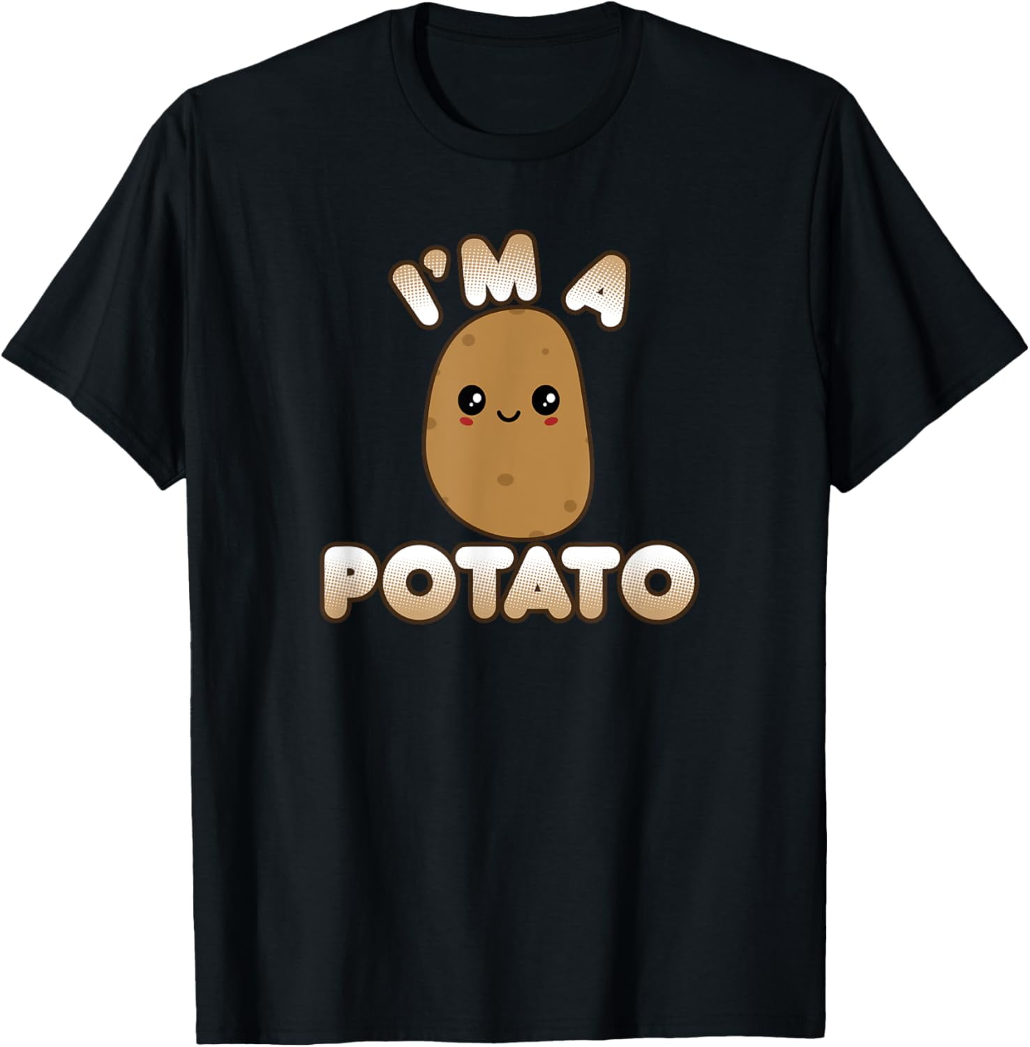 Funny Potato Costume Cute Kawaii Style Smiling I'm A Potato T-Shirt ...