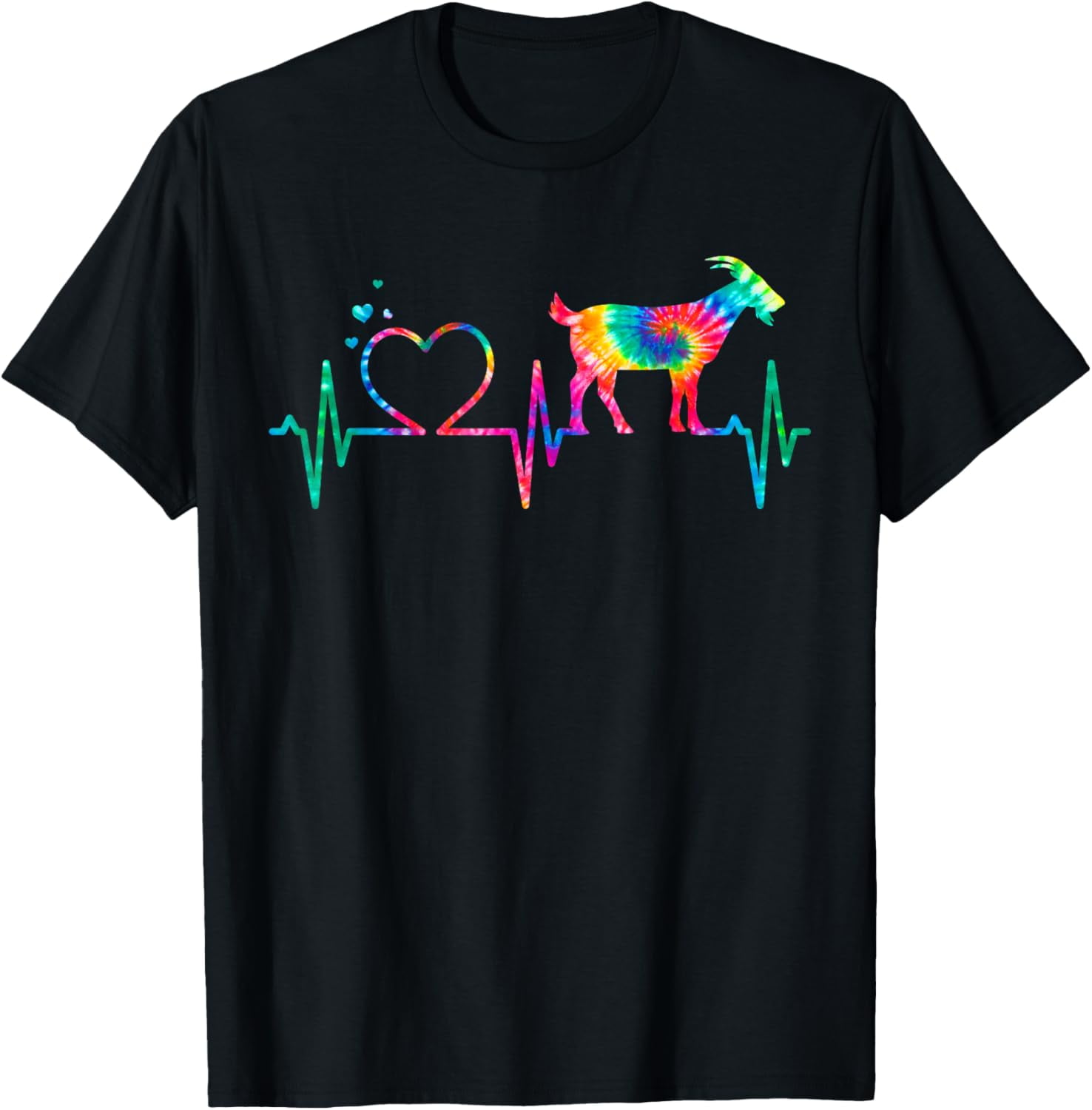 t-shirt Goat Mom Dad Heartbeat Tie Dye Farm Animal T-Shirt. - Walmart.com
