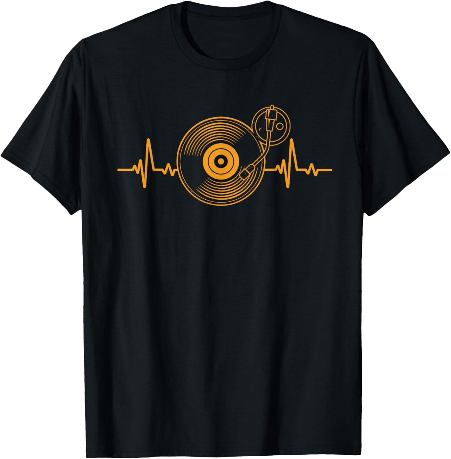 t-shirt Great Vinyl Record Heartbeat Design Turntable DJ T-Shirt mens ...
