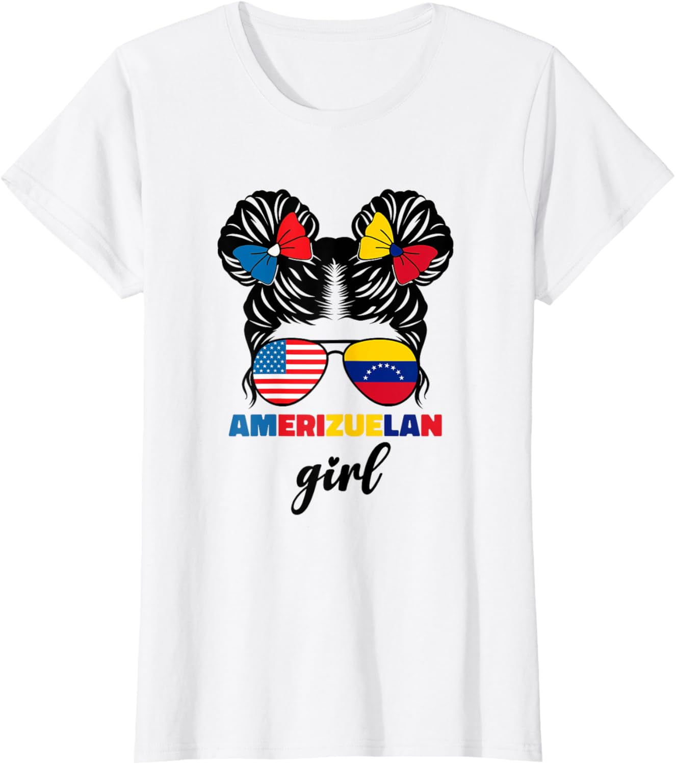 t-shirt Half American And Venezuelan Usa Venezuela Flag Kids Girl T ...
