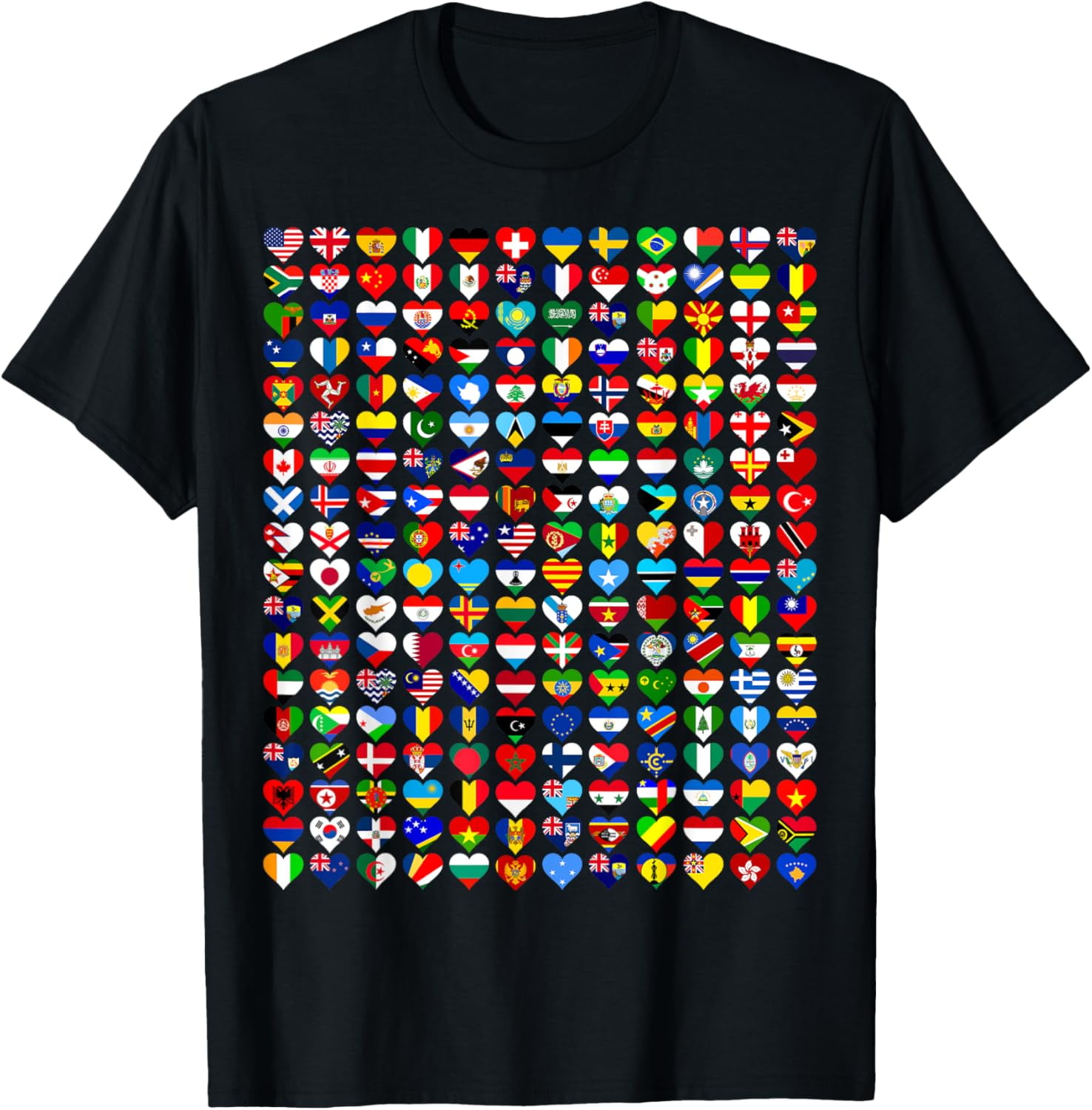 t-shirt Heart Flags of the Countries of the World Flags Unity Day T-Shirt mens，black，women，funny ...