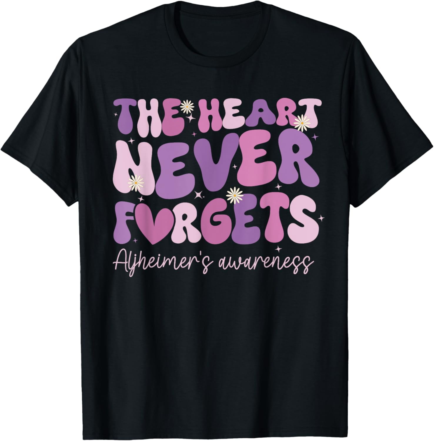 t-shirt The Heart Never Forgets Dementia Alzheimer's Awareness T-Shirt ...