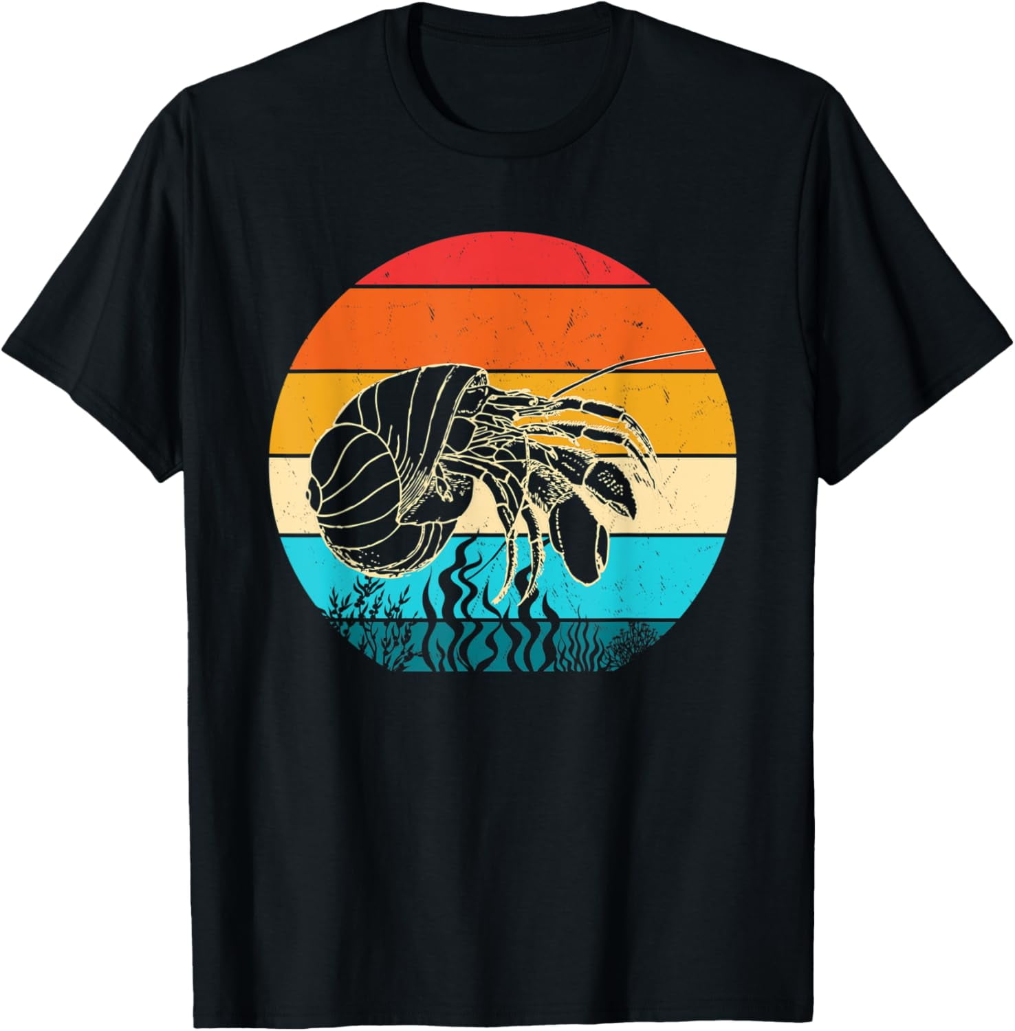 t-shirt Hermit Crab Silhouette Design Marine Animals T-Shirt - Walmart.com