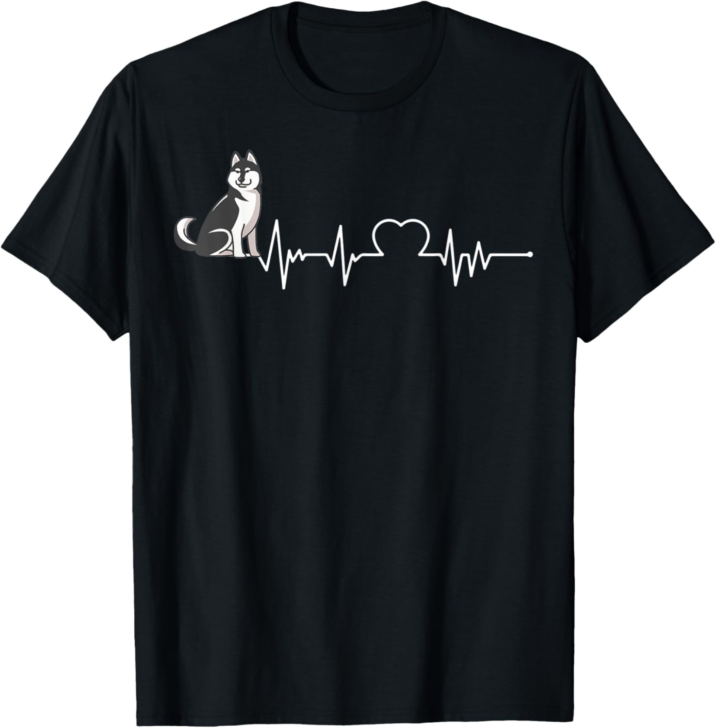 t-shirt Husky Heartbeat Design - Siberian Husky T-Shirt mens，black ...