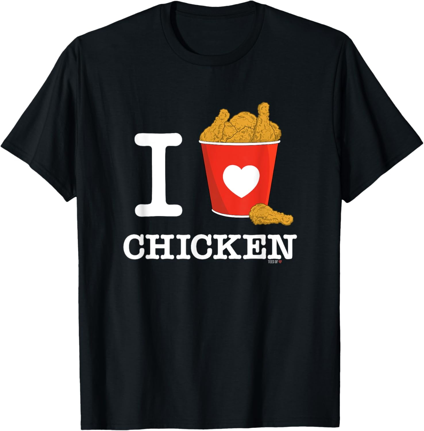 t-shirt I Love Chicken T-Shirt White, Fried Chicken Heart Bucket mens ...