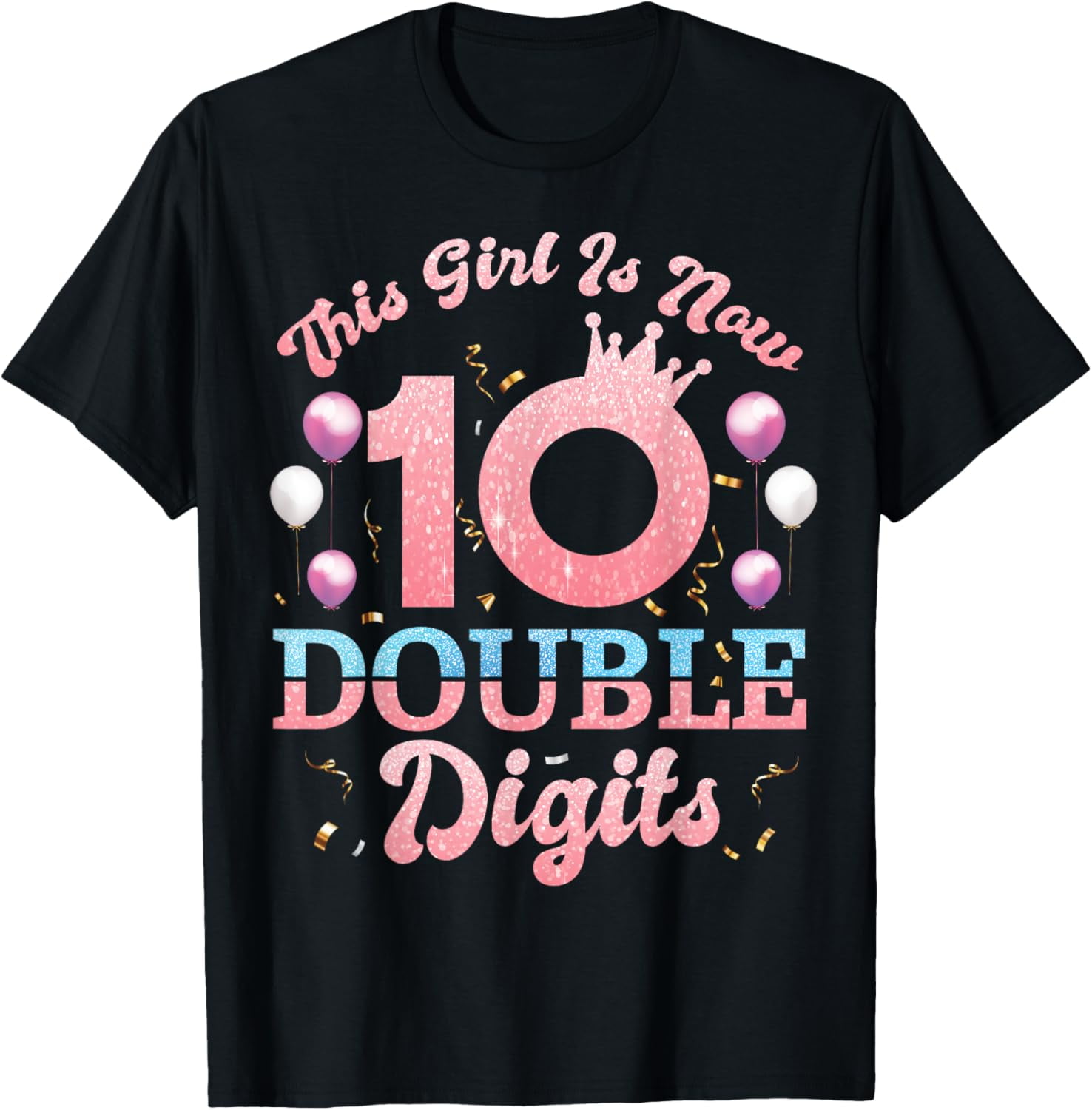 t-shirt In My Double Digits Era Retro 10 Year Old 10th Birthday Girl T ...