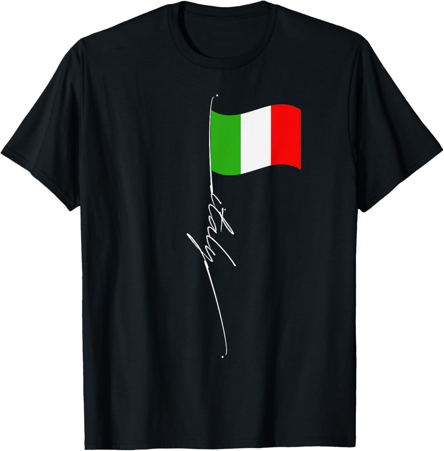 t-shirt Italy Signature Flag Pole - Elegant Patriotic Italian Flag T ...