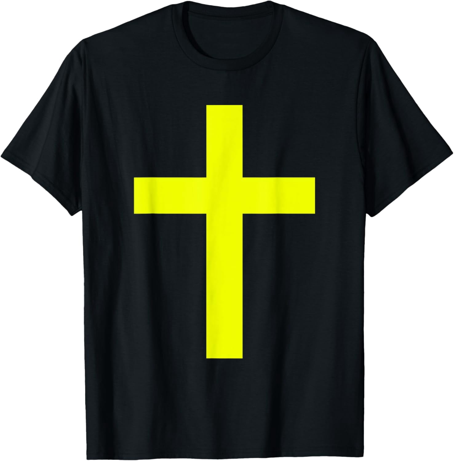 t-shirt Jesus Christ Cross God Christian Religion Yellow T-Shirt mens ...