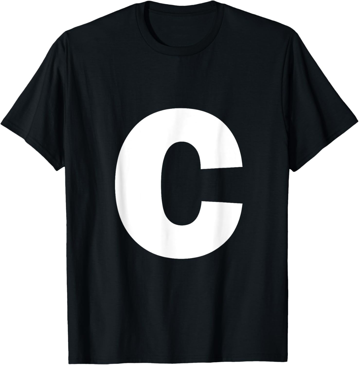 t-shirt Letter C Capital Alphabet Monogram Initial T-Shirt mens，black ...