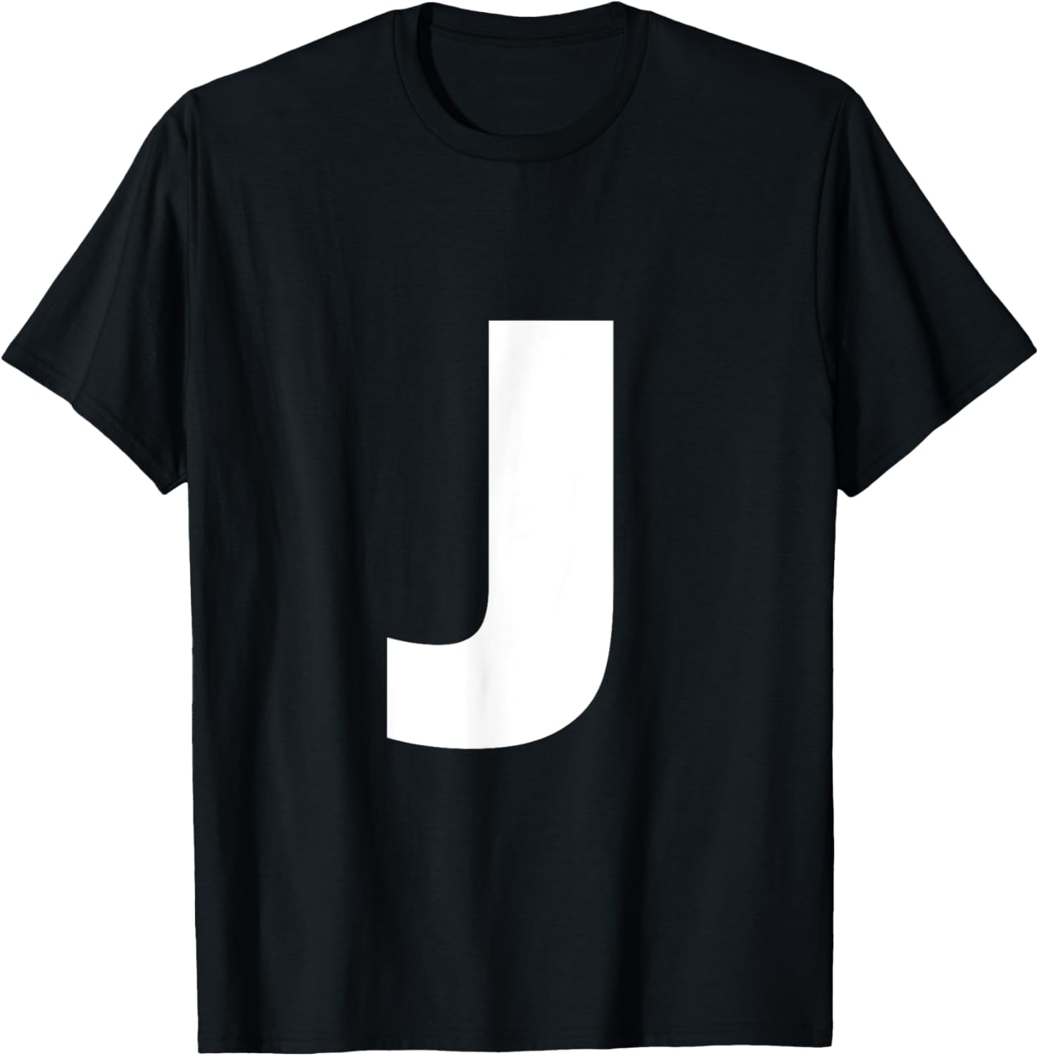 t-shirt Letter J Capital Alphabet Monogram Initial T-Shirt mens，black ...