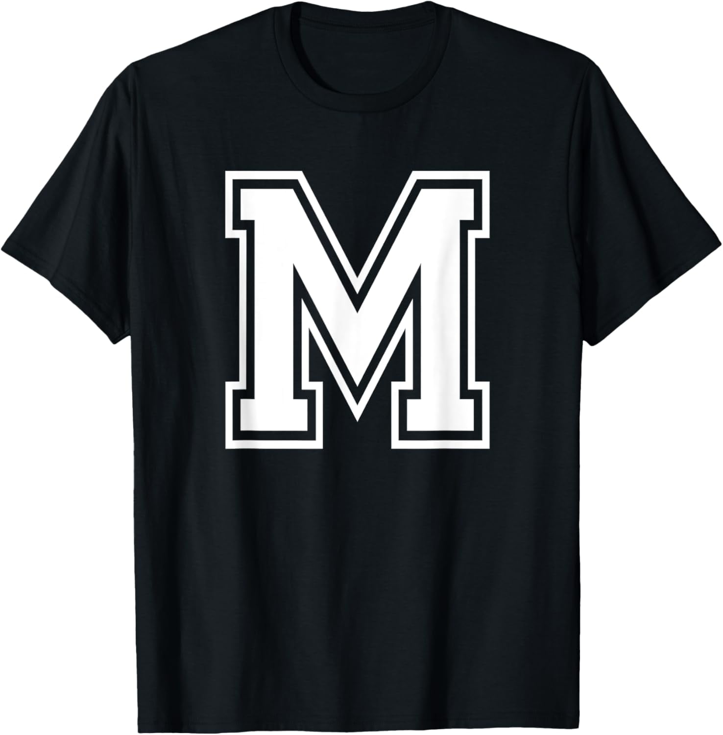 t-shirt Letter M Name Initial Varsity Alphabet Monogram T-Shirt mens ...