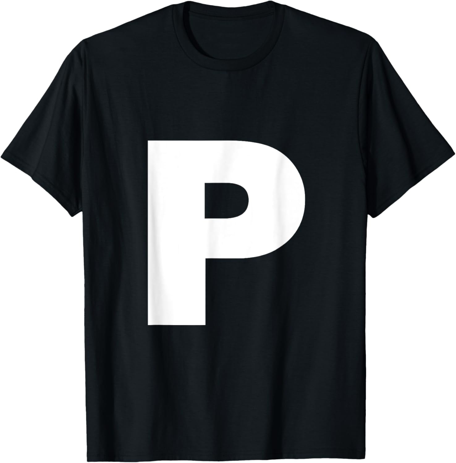 t-shirt Letter P Capital Alphabet Monogram Initial T-Shirt mens，black ...