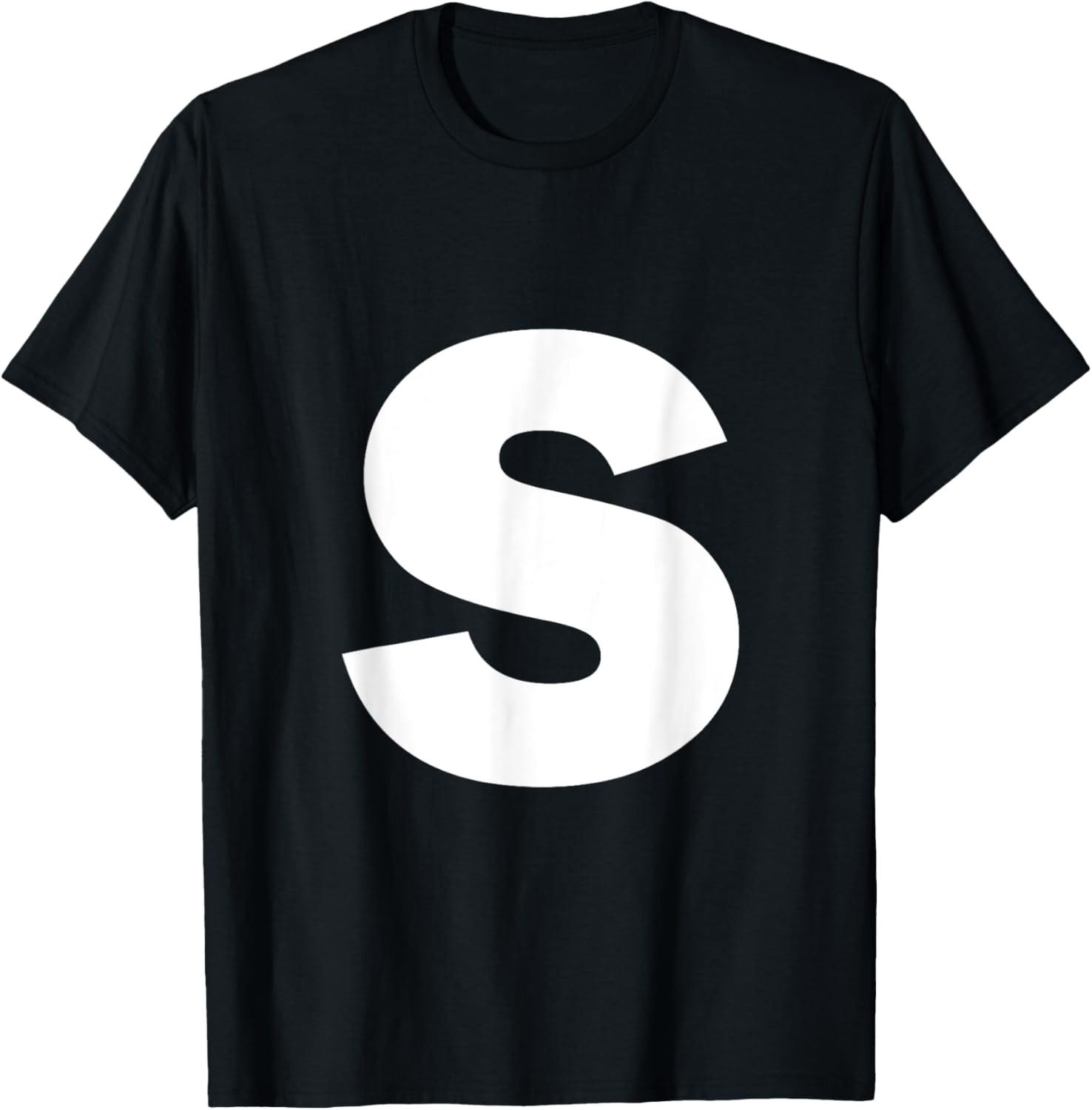 t-shirt Letter S Capital Alphabet Monogram Initial T-Shirt mens，black ...