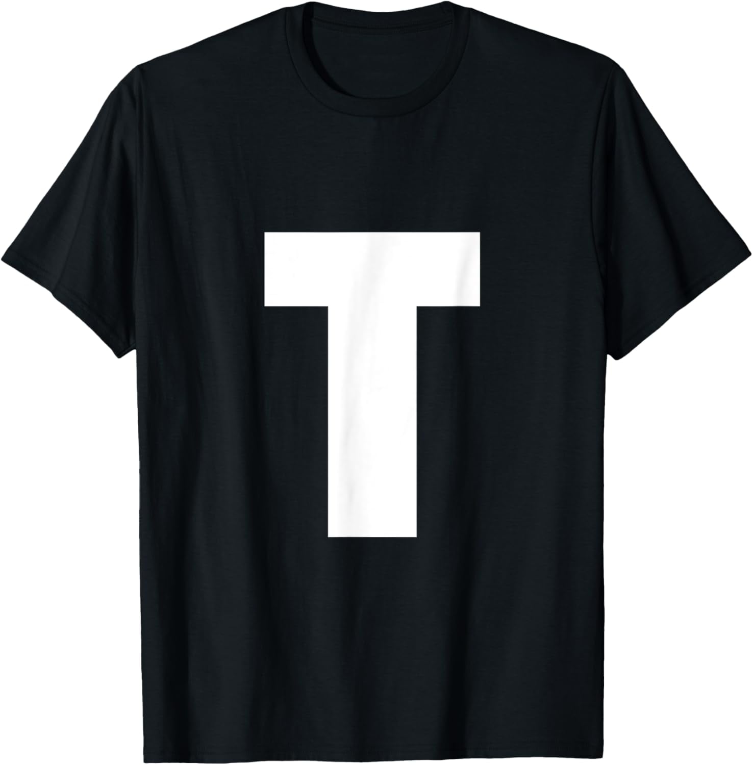 t-shirt Letter T Capital Alphabet Monogram Initial T-Shirt mens，black ...