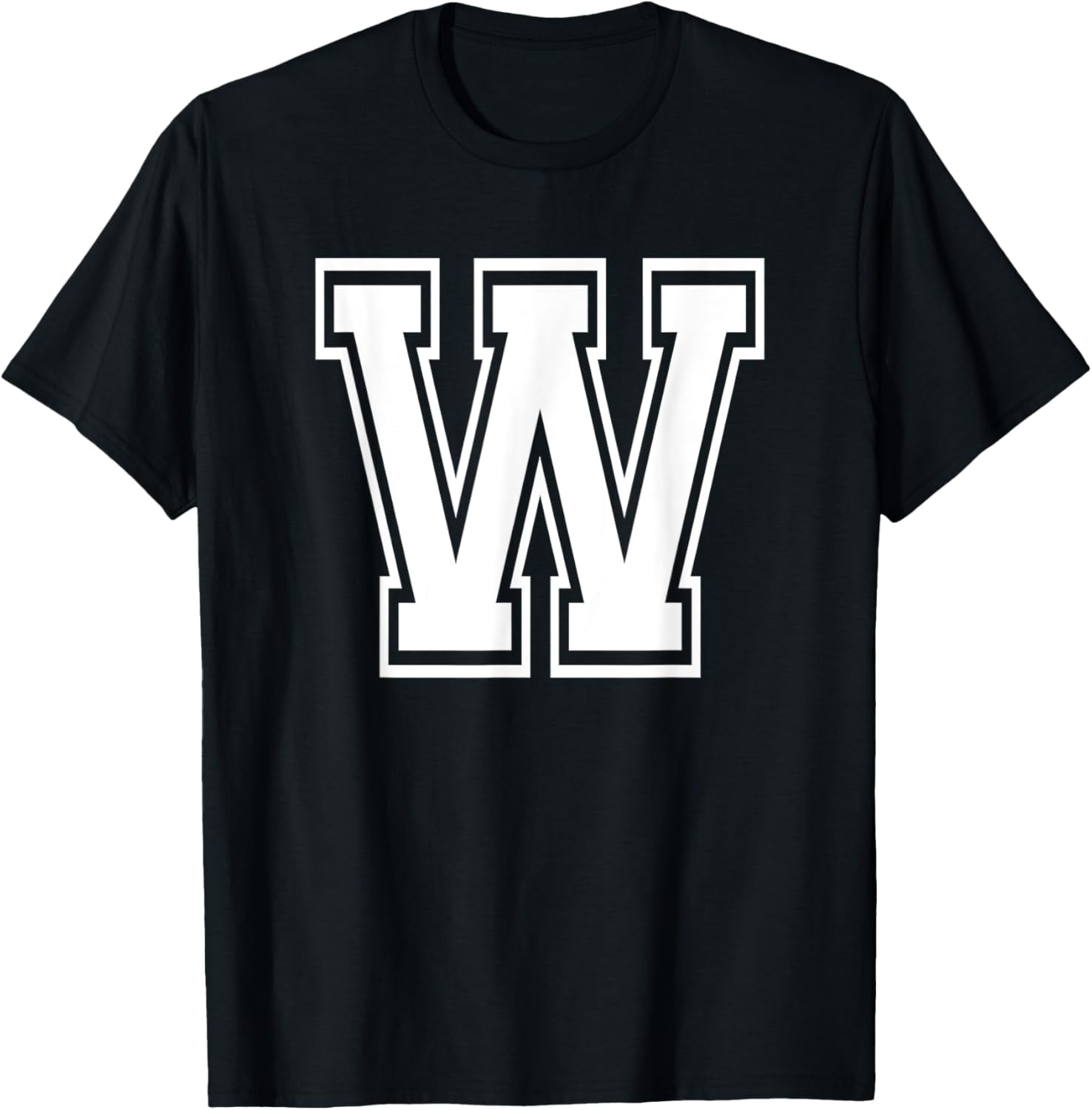t-shirt Letter W Name Initial Varsity Alphabet Monogram T-Shirt mens ...