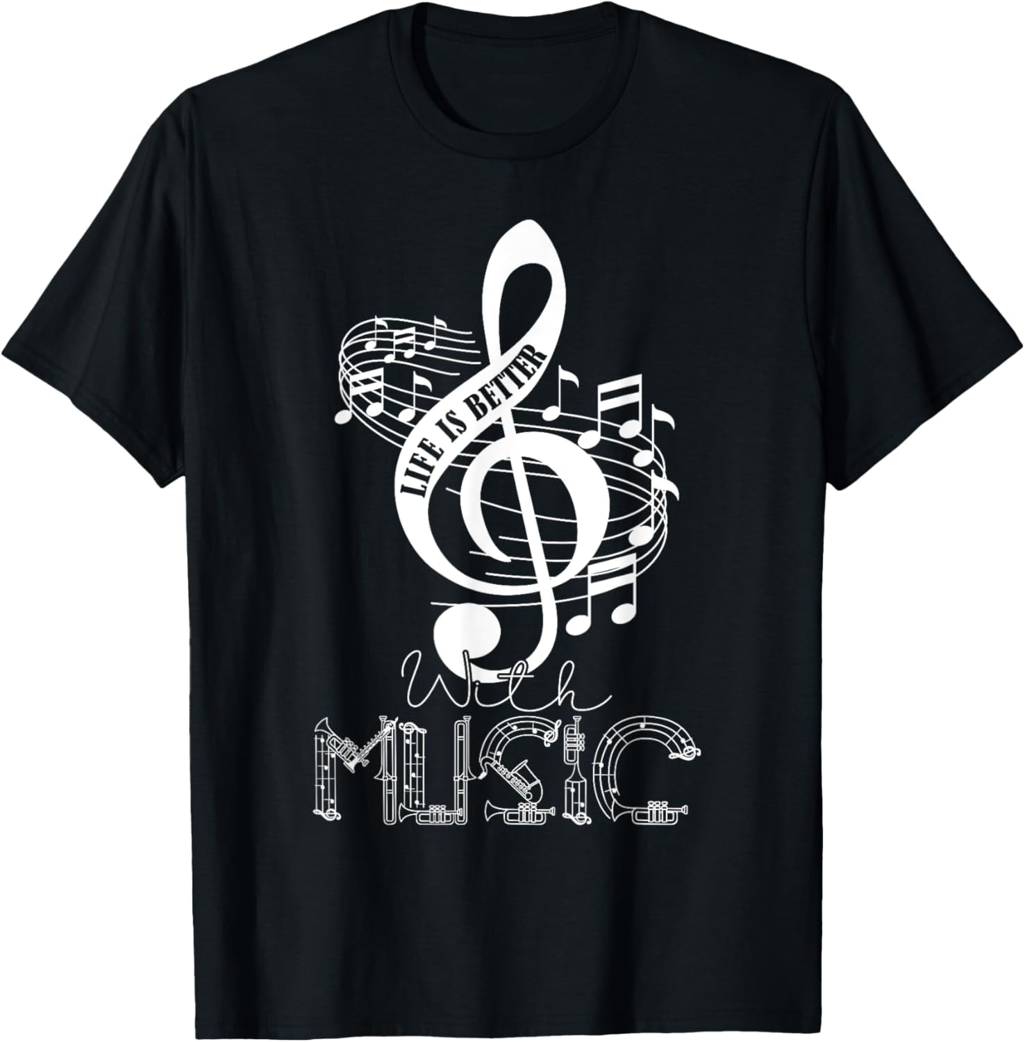 t-shirt Life Is Better With Music Notes Musical Sheet Musician Music T ...