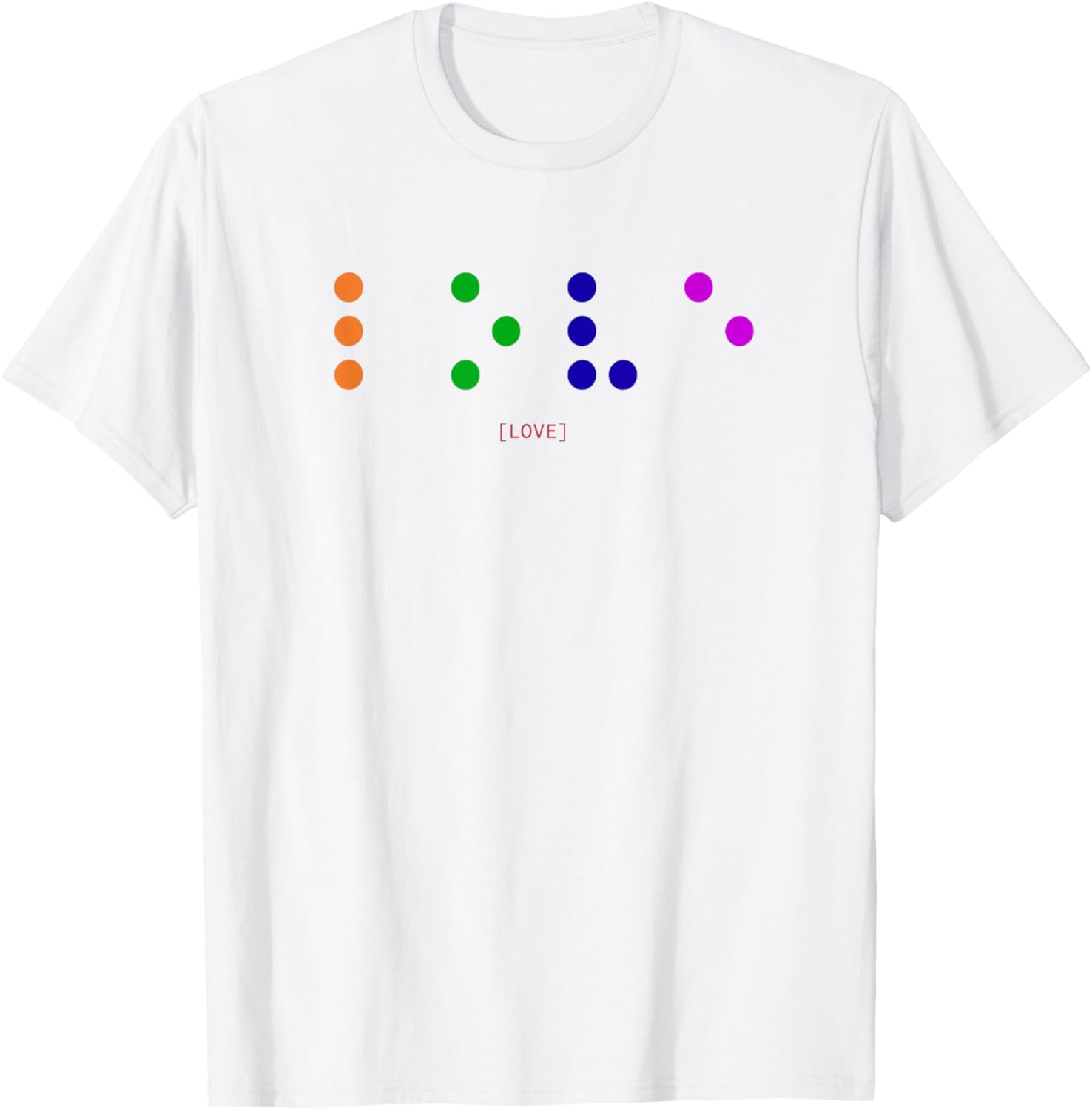 t-shirt Love In Braille Words For The Blind And Visually Impaired T ...
