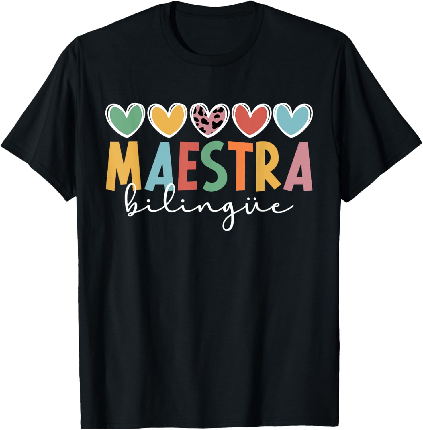 t-shirt Maestra Bilingue Hearts Maestra De Espa?ol Spanish Teacher T ...