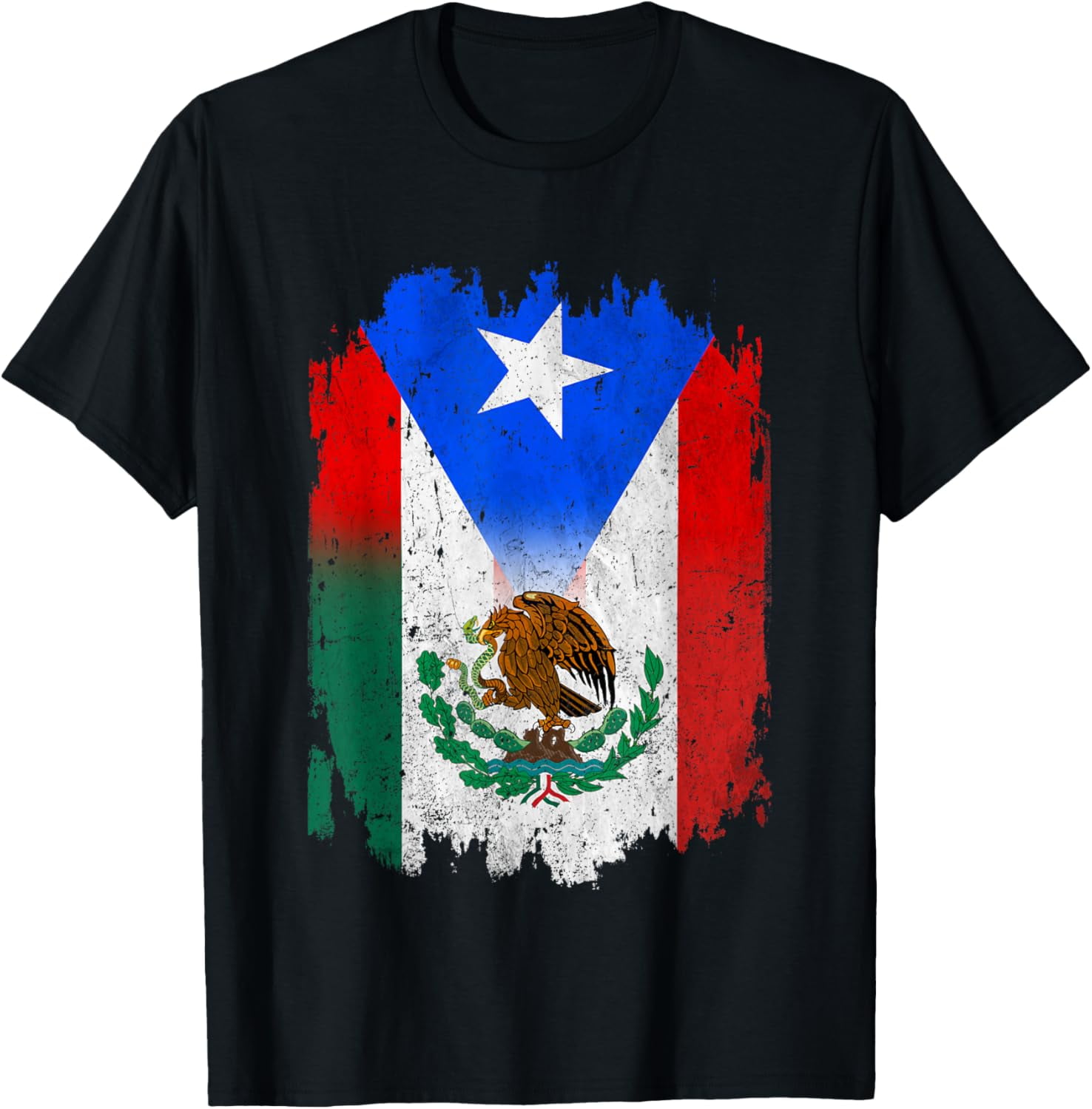 t-shirt Mexirican Mexico Flag Puerto Rico Flag Boricua Chicano T-Shirt ...