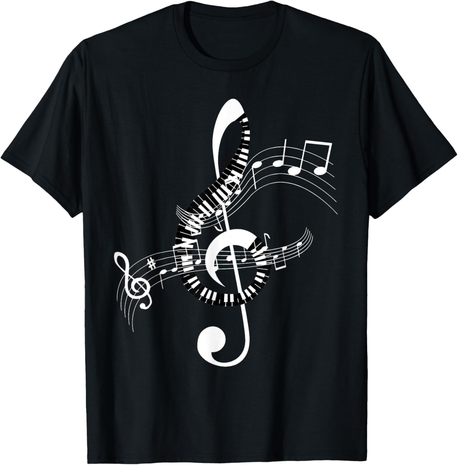 t-shirt Music Notes Music Music Clef T-Shirt mens，black，women，funny ...