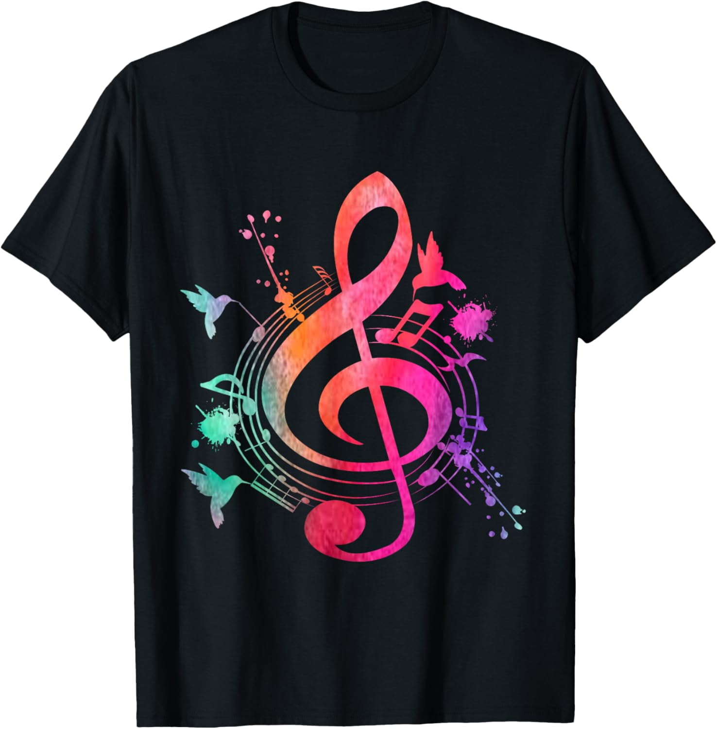 t-shirt Musical Instrument Treble Clef Bird Music T-Shirt. - Walmart.com