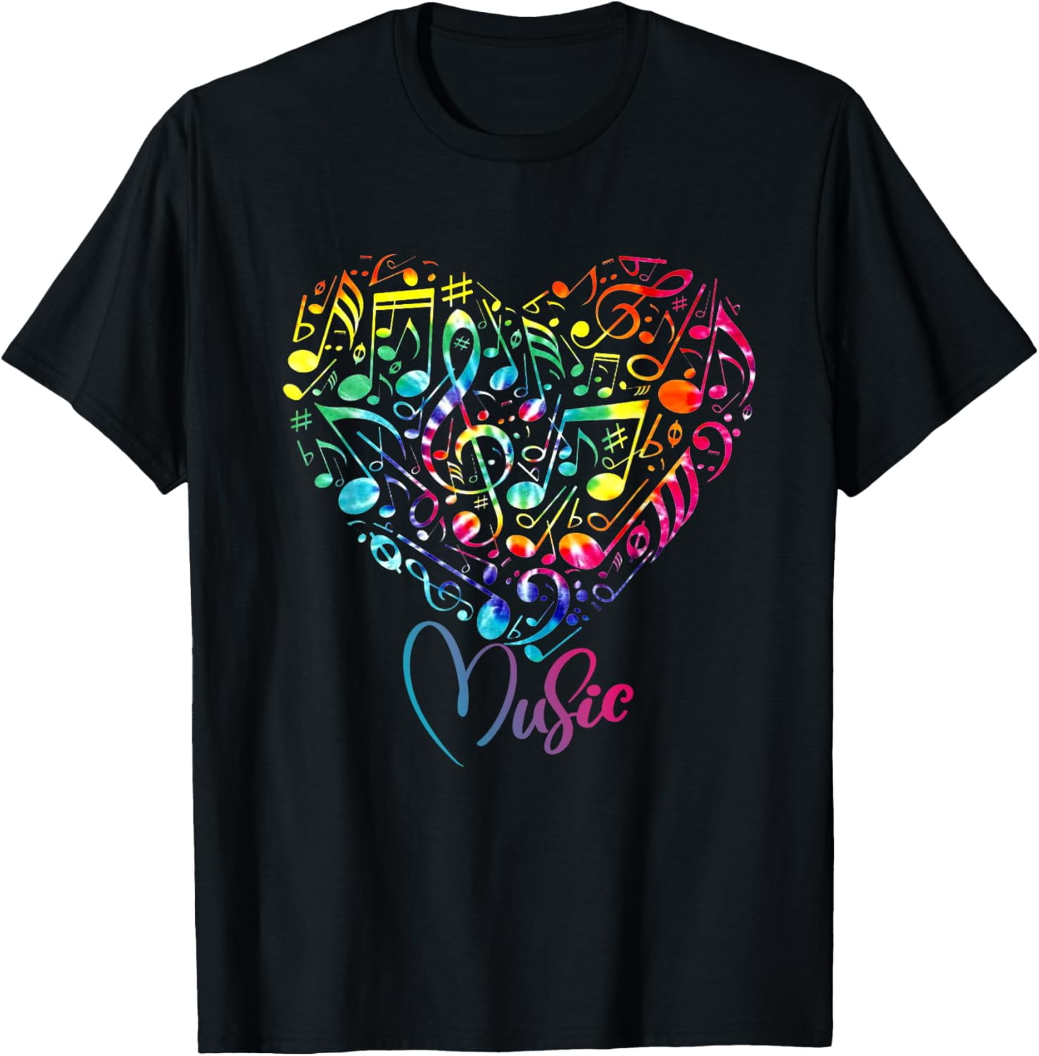 t-shirt Musician Tie Dye Musical Instrument Music Notes Treble Clef T ...