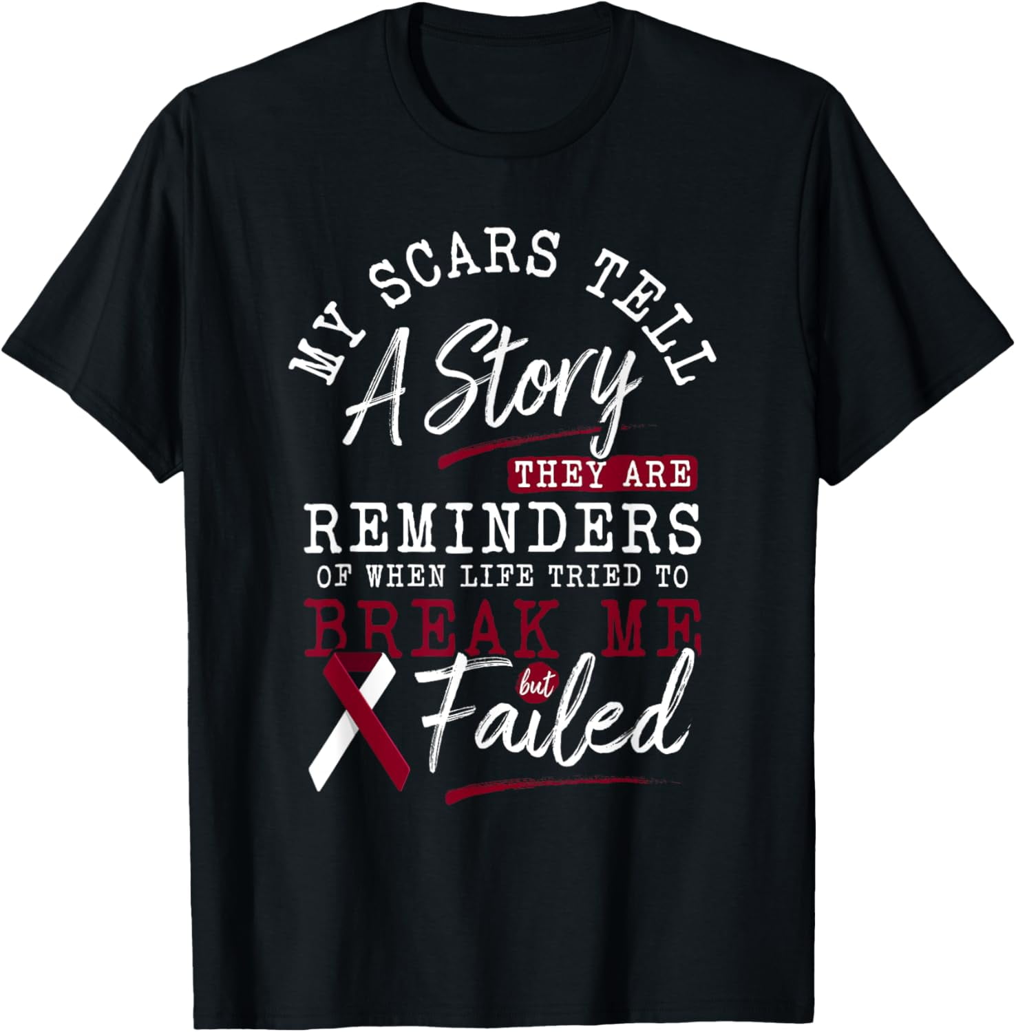 t-shirt My Scars Tell a Story - Throat Head & Neck Cancer Awareness T ...