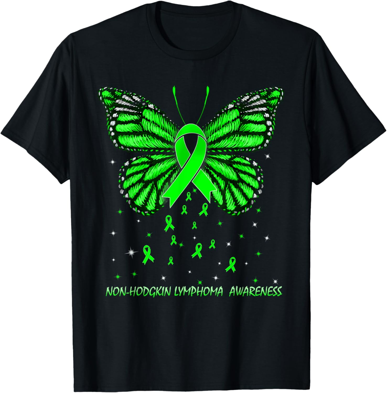 t-shirt Non-Hodgkin Lymphoma Butterfly mens，black，women，funny，men ...