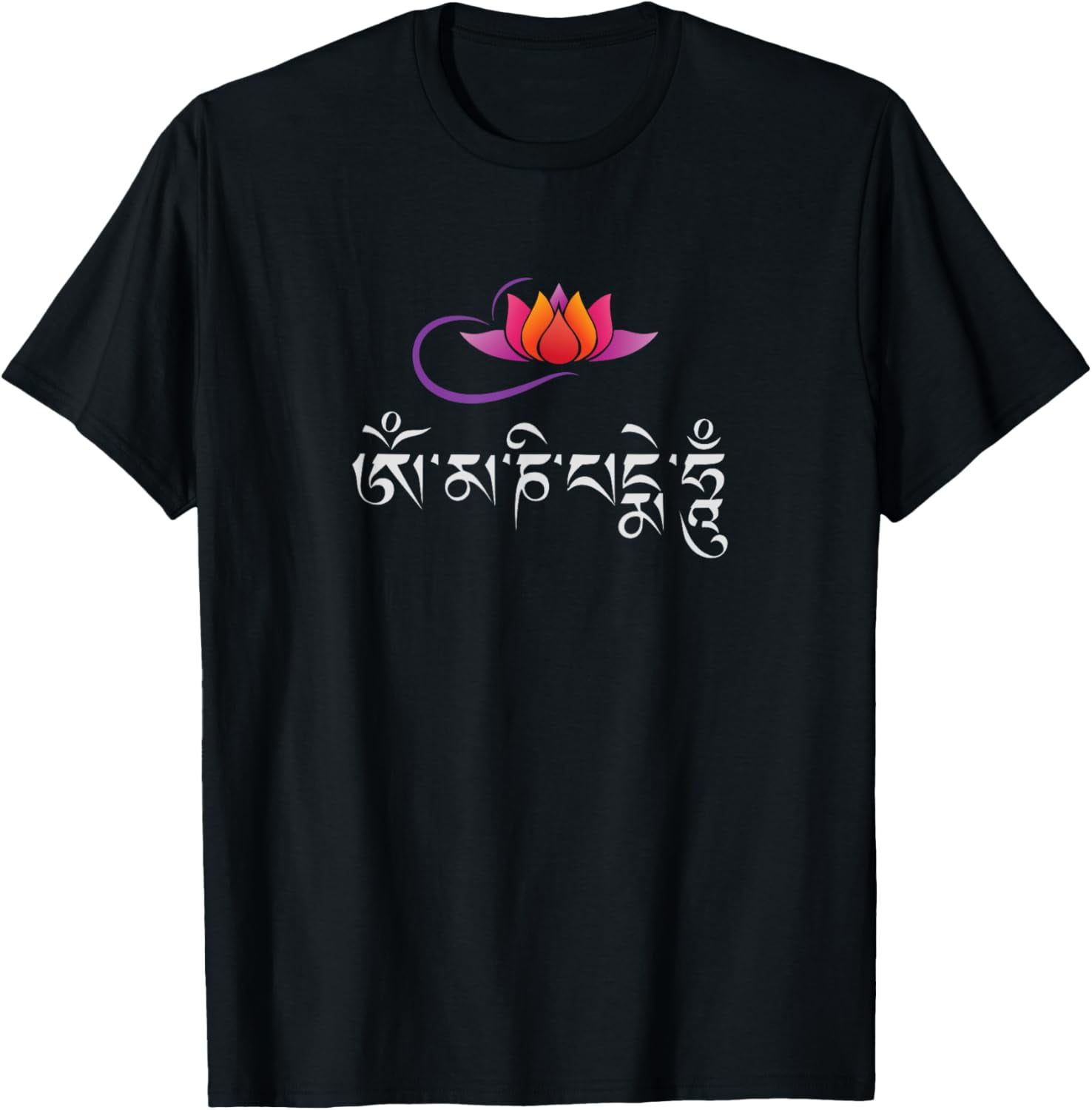 t-shirt Om Mani Padme Hum Mantra Lotus Flower Buddhist Compassion T ...