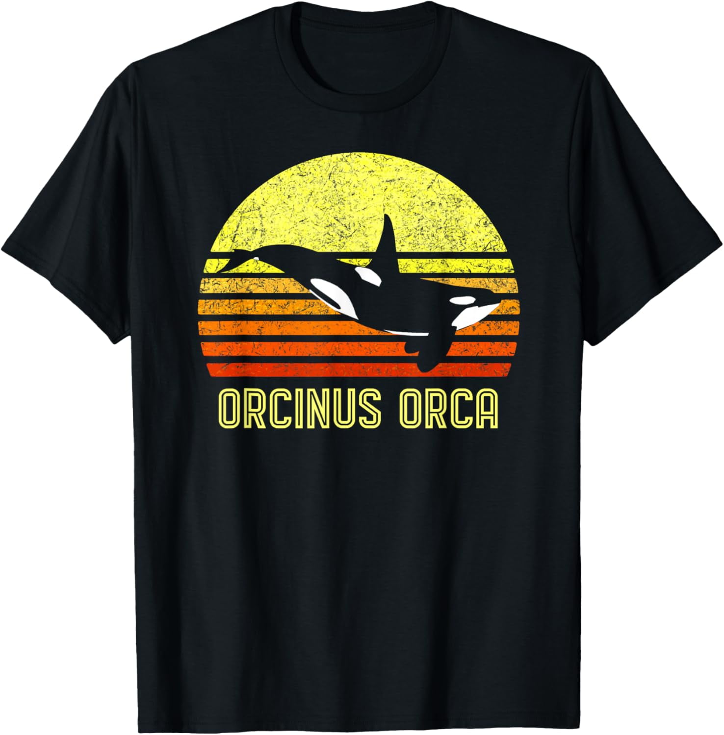 t-shirt Orca Killer Whale Dolphin Marine Science Biologist Retro Sun T ...