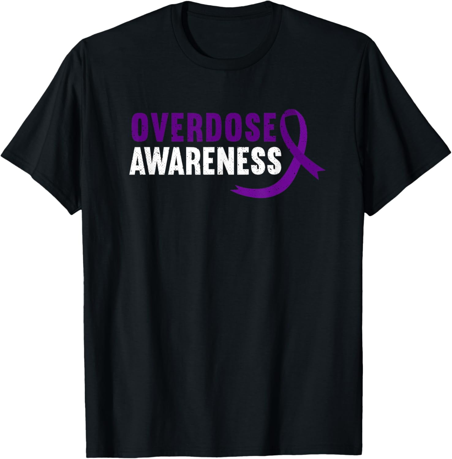 t-shirt Overdose Awareness Purple Ribbon Drug Addiction Recovery T ...