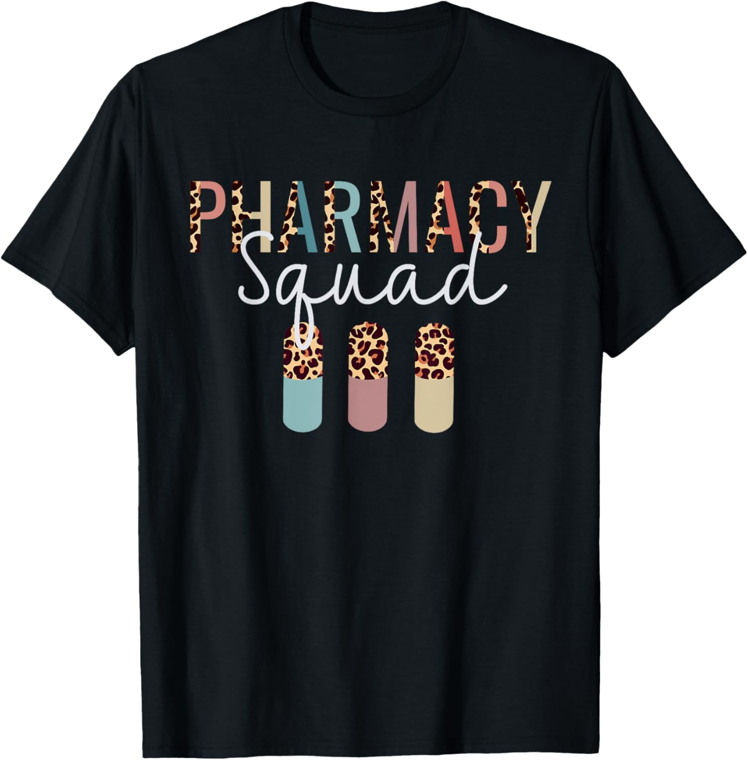 t-shirt Pharmacy Squad With Leopard Print For Pharmacist Technician T ...
