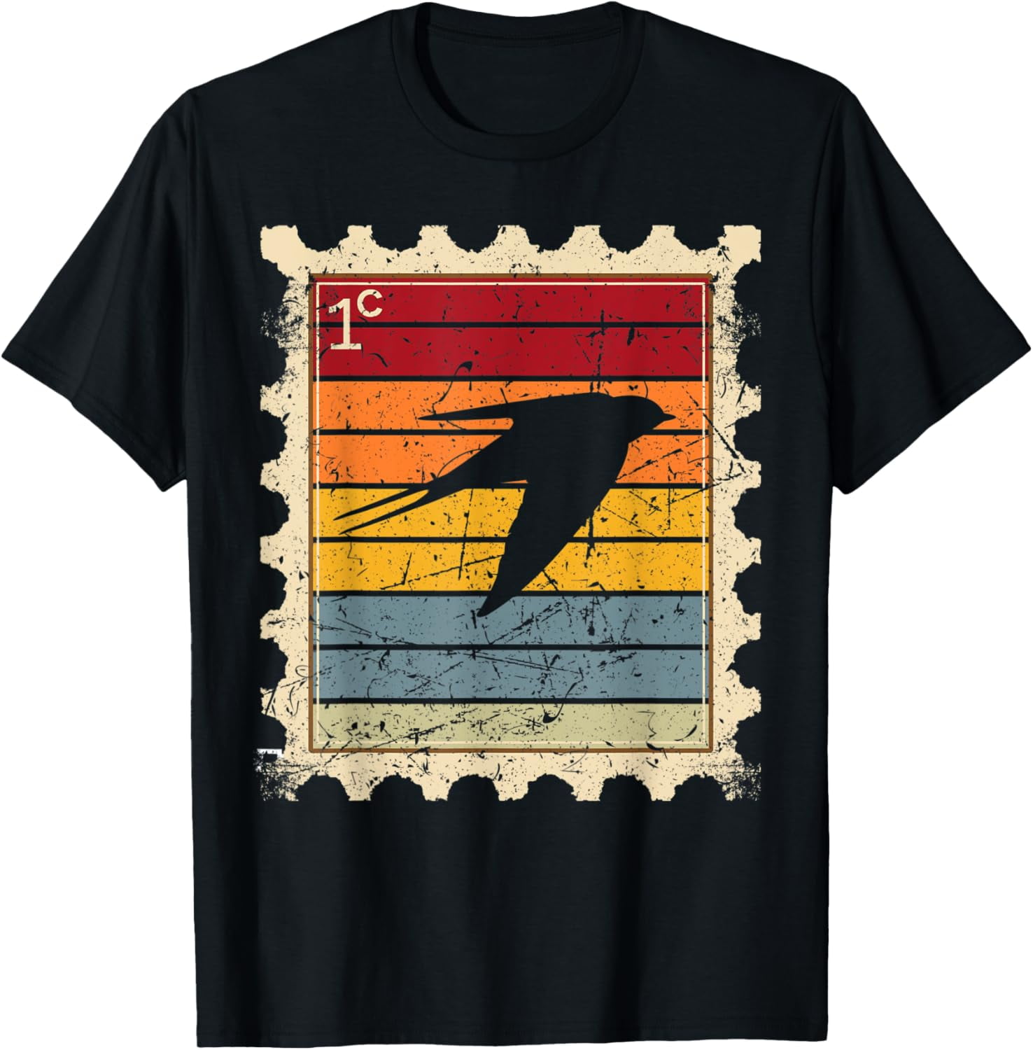 t-shirt Postage Stamp with a Sunset Swallow T-Shirt - Walmart.com