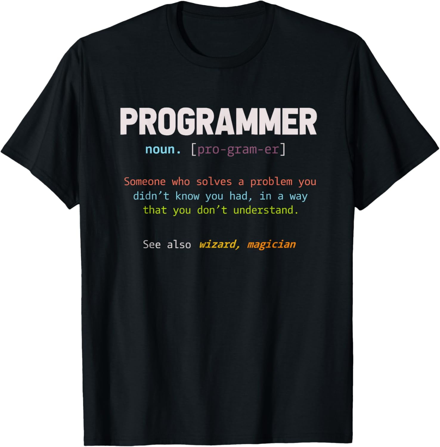 t-shirt Programming Funny Computer Geek Gift Definition Programmer T-Shirt mens，black，women ...