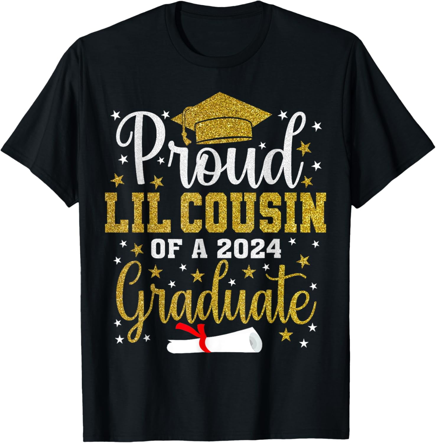 t-shirt Proud Lil Cousin of a 2024 Graduate Class Senior Graduation T ...
