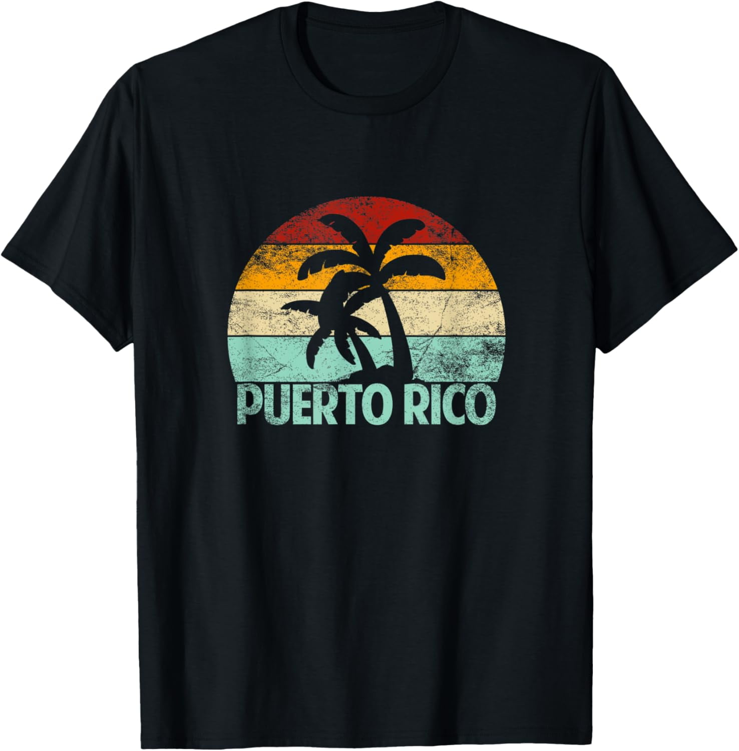 t-shirt Puerto Rico Retro Palm Tree Vintage Sunset Souvenir Vacation T ...