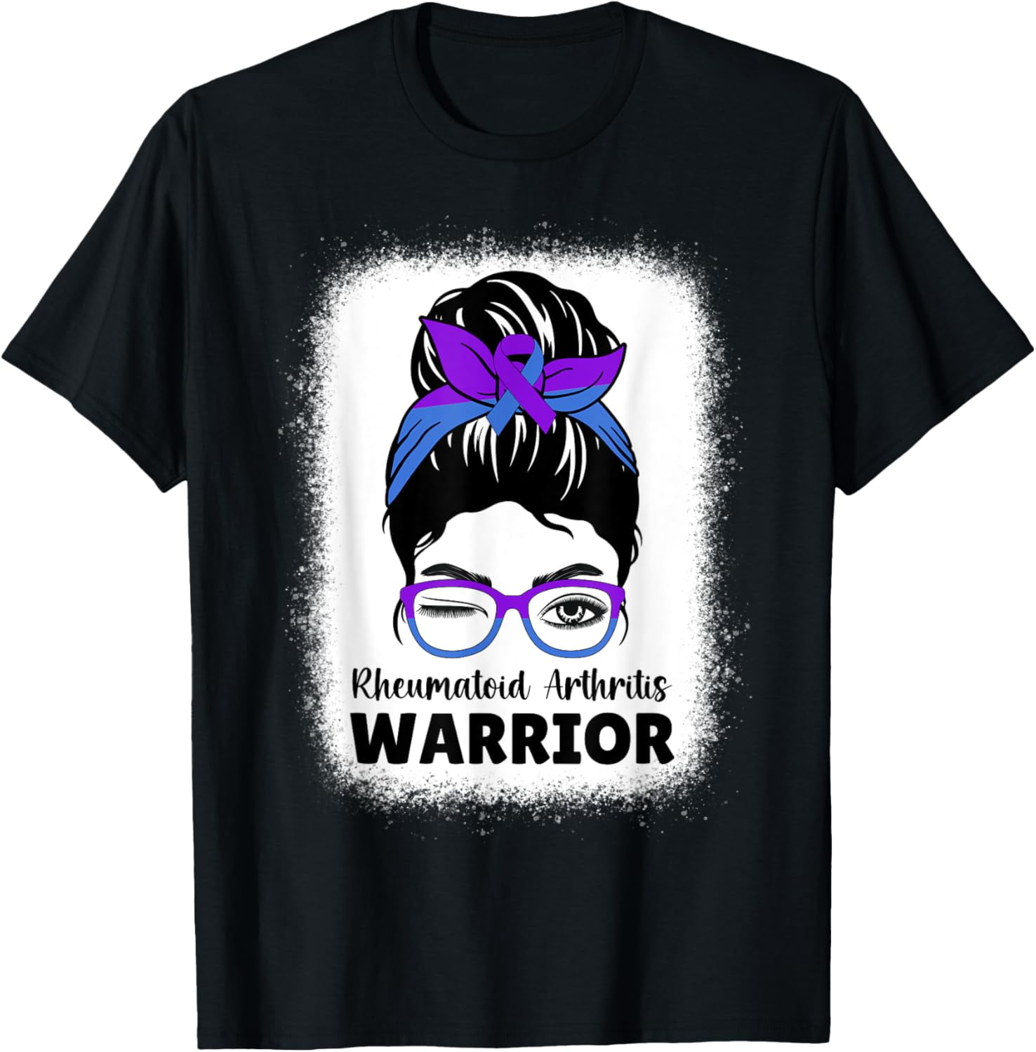 t-shirt RA Rheumatoid Arthritis Awareness Warrior Women Messy Bun T ...