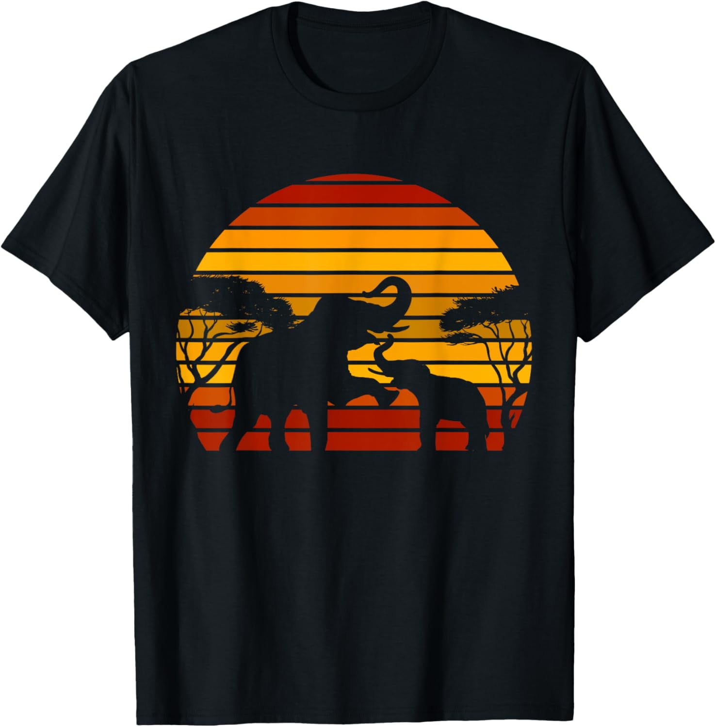 t-shirt Retro Africa Animal Zoo Keeper Gift Safari Sunset Elephant T ...