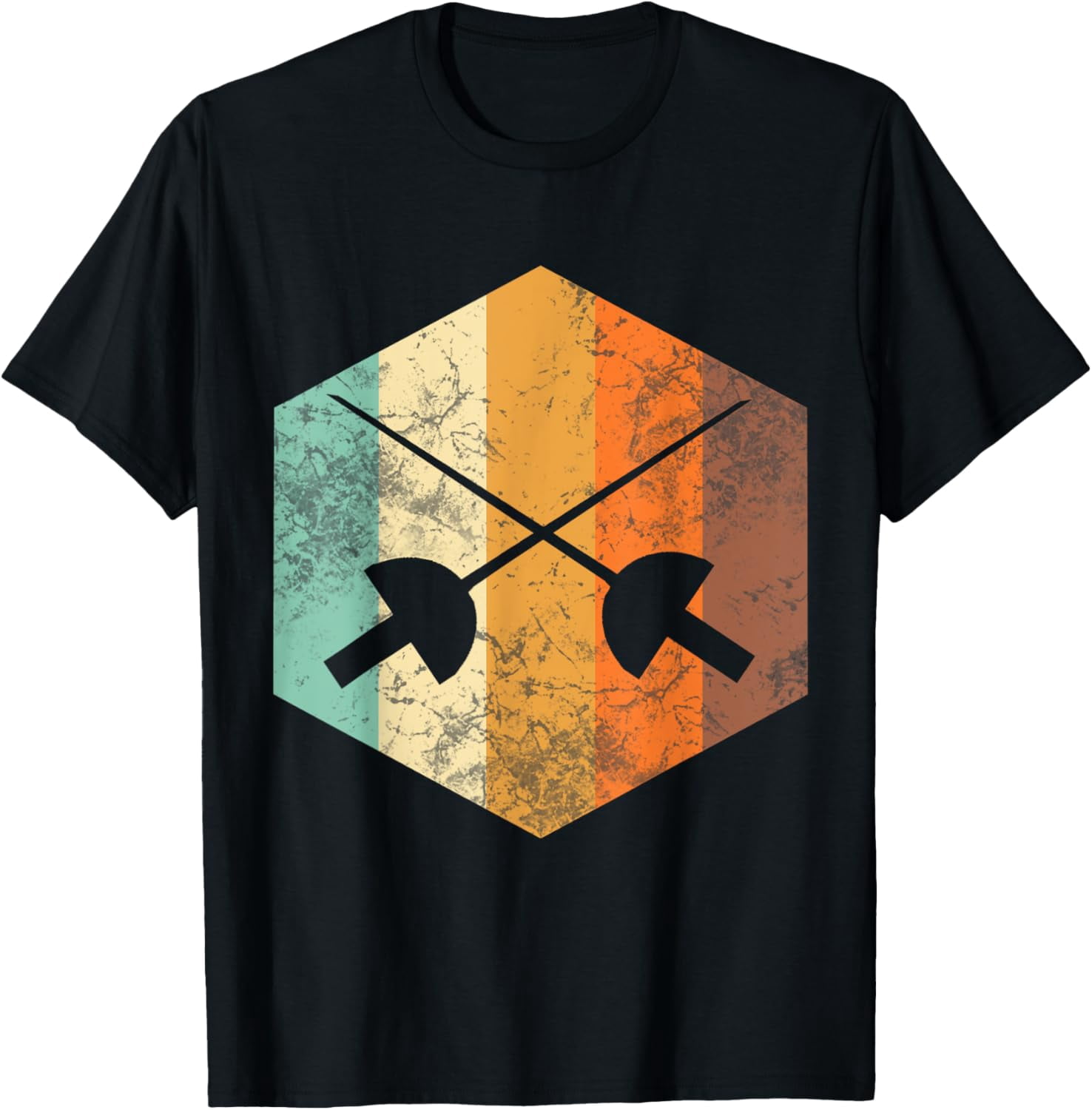 t-shirt Retro Fencing Fencer T-Shirt mens，black，women，funny，journey ...