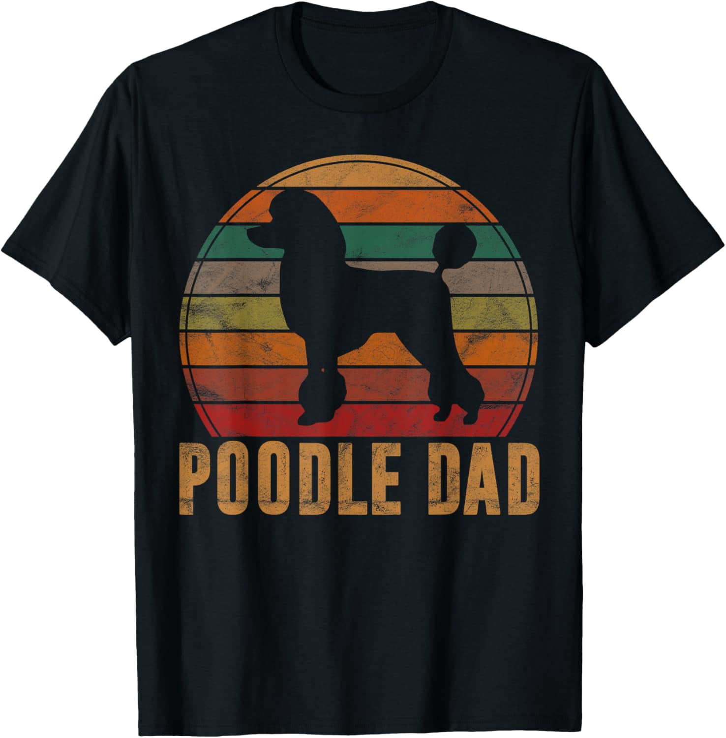 t-shirt Retro Poodle Dad Dog Owner Pet Poodle Father T-Shirt mens，black ...