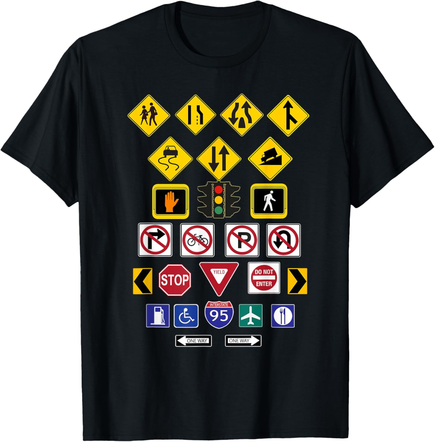 t-shirt Road Signs, T-Shirt mens，black，women，funny，journey，Crew Neck ...