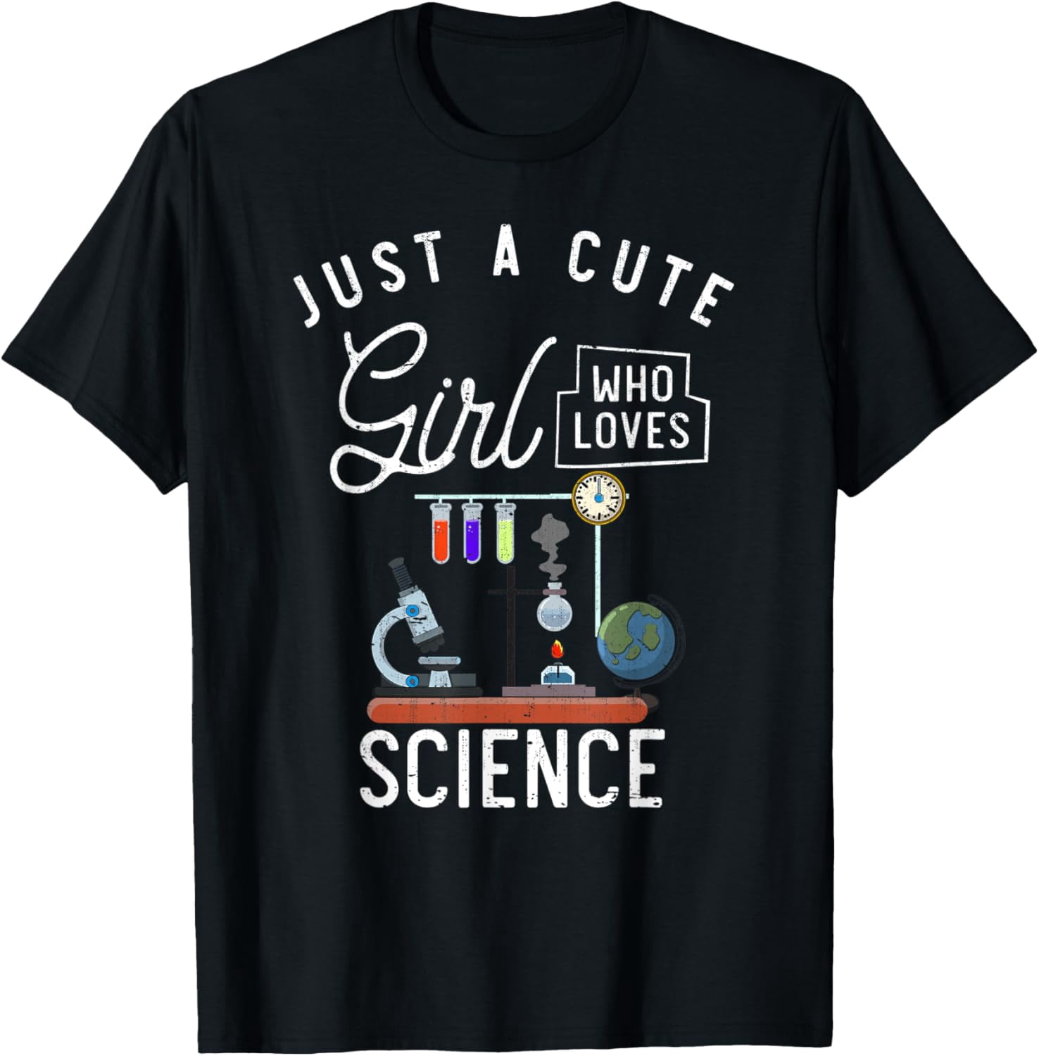 t-shirt Scientist Women Lab Just A Cute Girl Who Loves Science T-Shirt ...