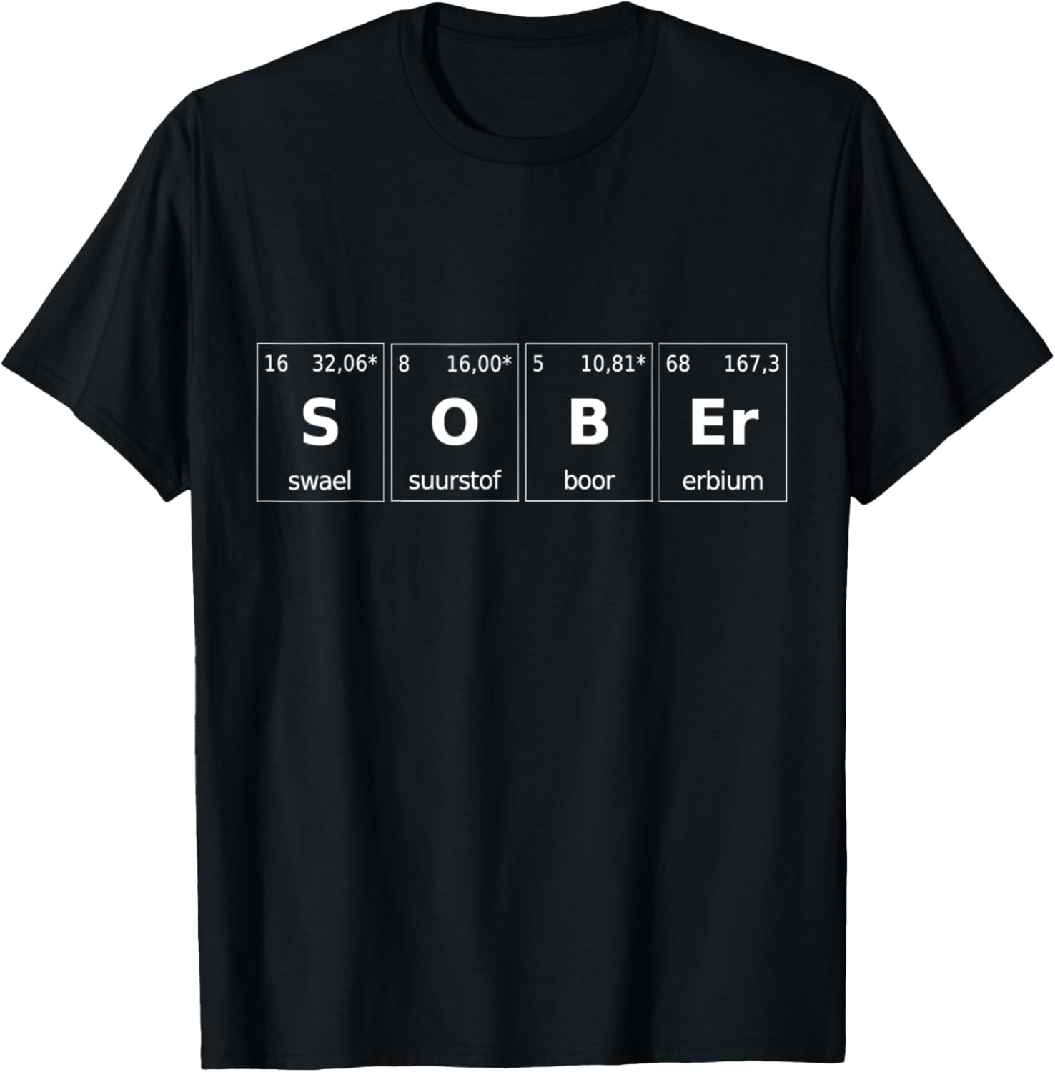 t-shirt Sober Periodic Table Sobriety Recovery Abstinence Anonymous T ...