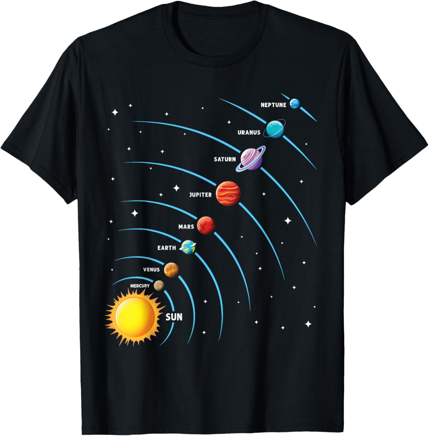 t-shirt Solar System Shirt Colorful Space Planets Educational Kids T ...