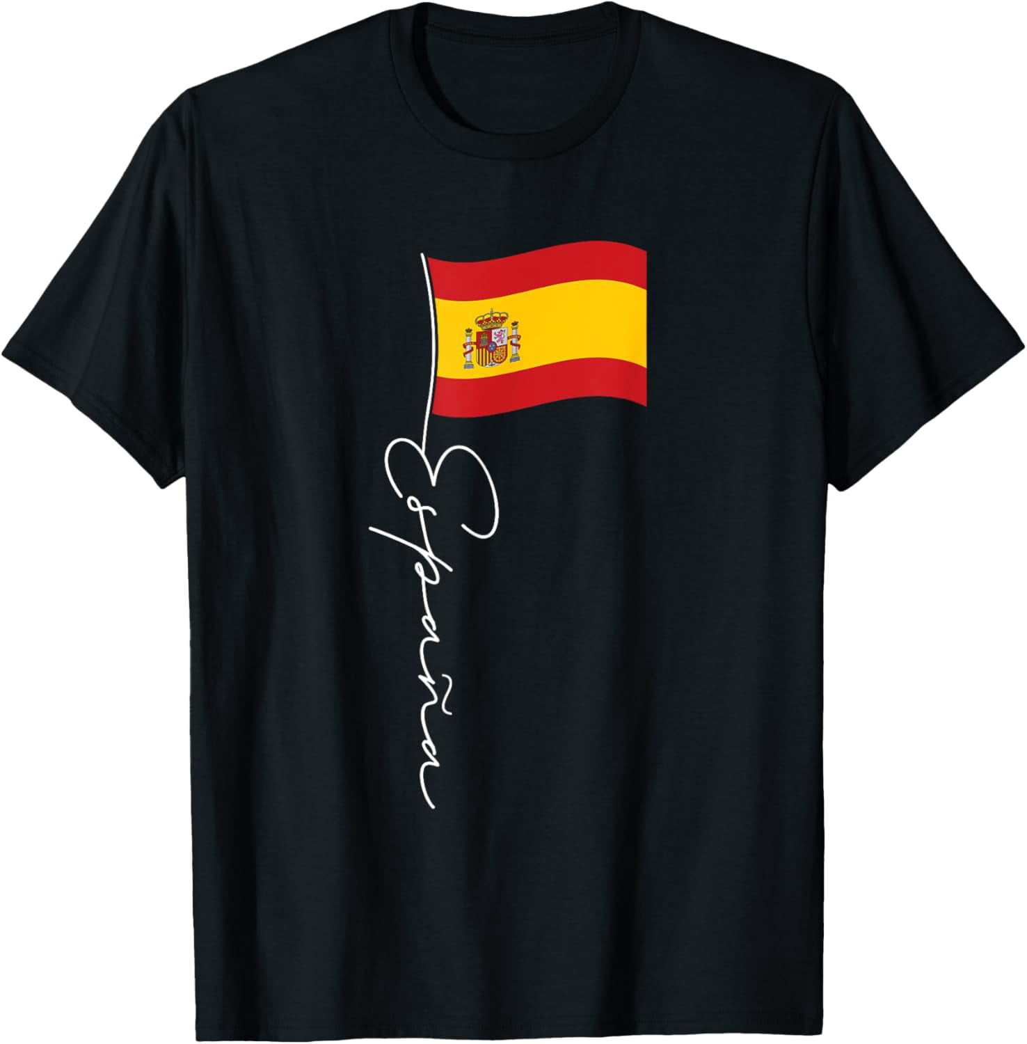 t-shirt Spain Signature Flag Pole White - Patriotic Spanish Flag T ...
