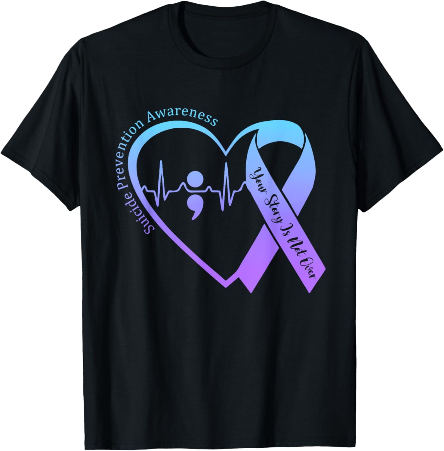 t-shirt Suicide Prevention Awareness Month Teal & Purple Ribbon T-Shirt ...