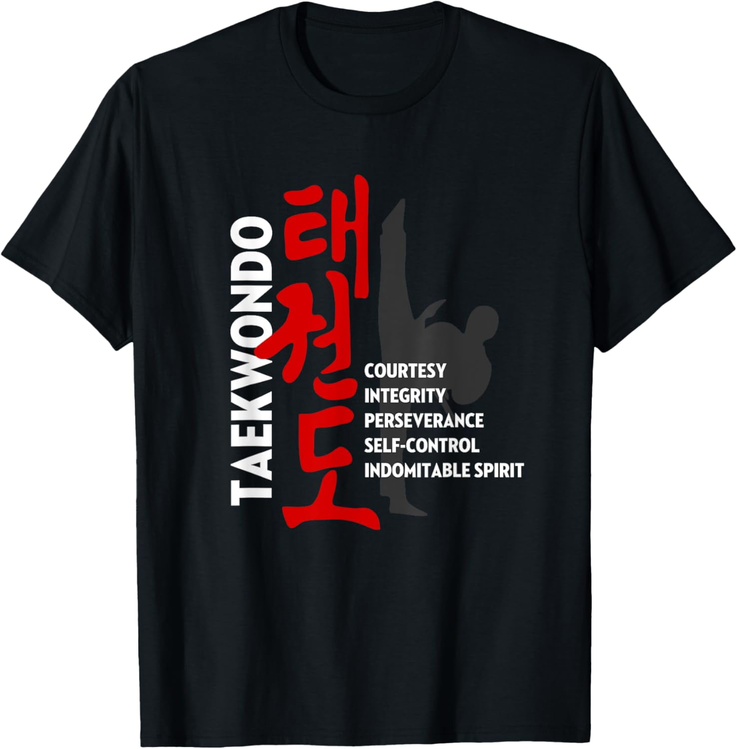 t-shirt Taekwondo Tenets T-Shirt - Martial Arts Graphic Tee T-Shirt ...