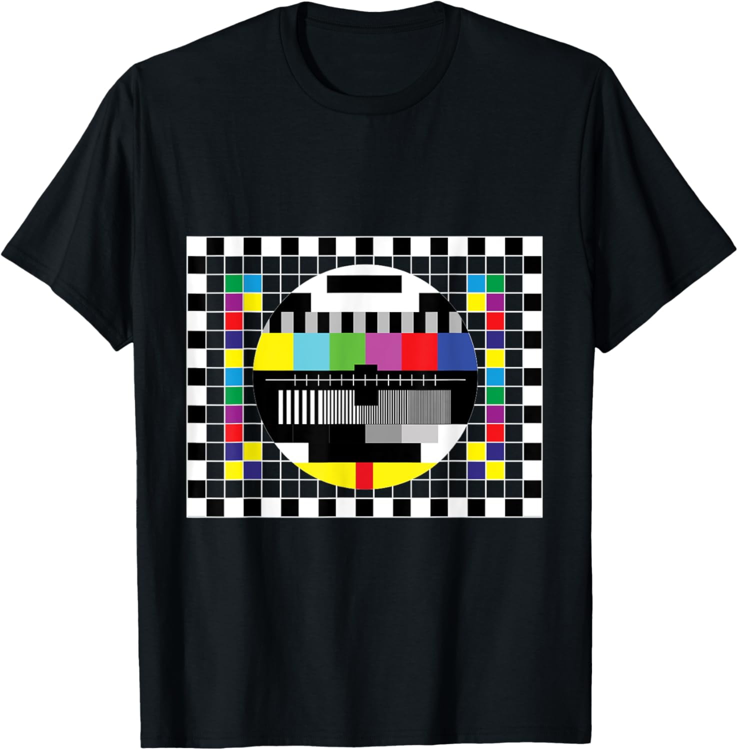t-shirt Test Pattern Radio TV Shirt mens，black，women，funny，journey，Crew ...