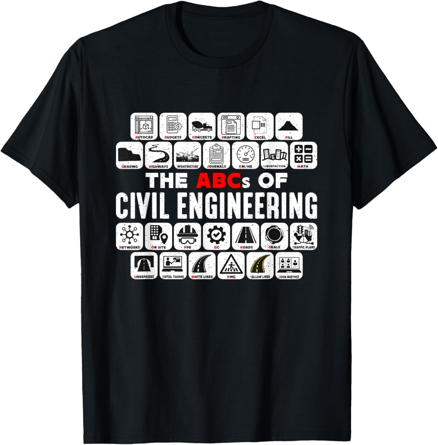t-shirt The ABCs Of Civil Engineer Loves Engineering Civil Engineer T ...