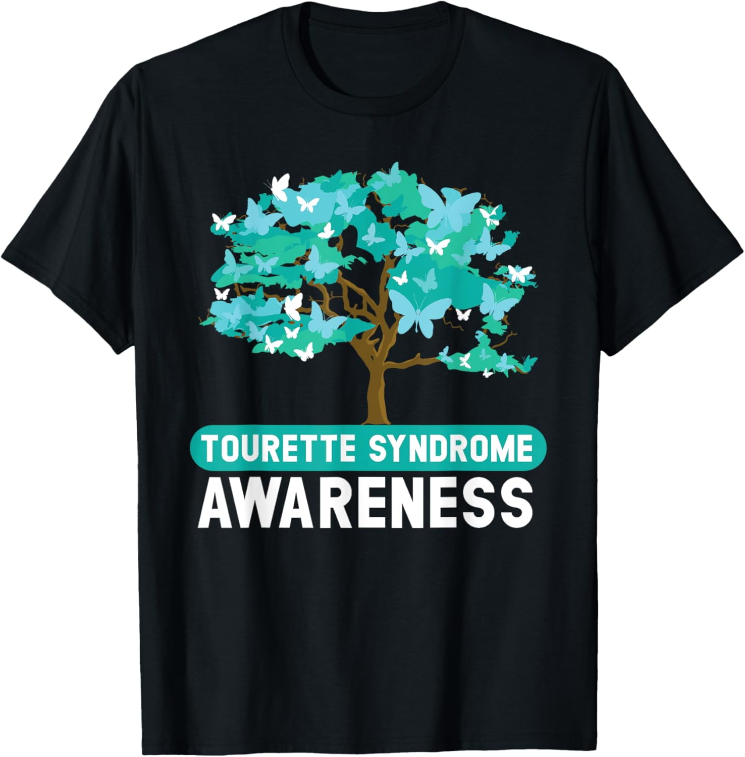 t-shirt Tourette Syndrome Awareness Teal Ribbon Disorder T-Shirt mens ...